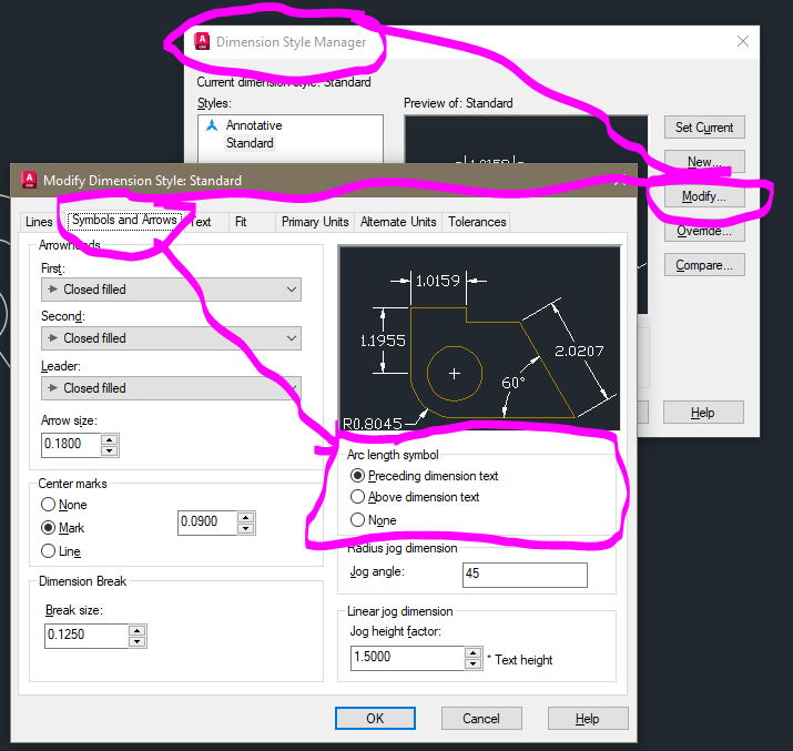 Solved: ARC GENERATED WHEN DIMENSIONING A RADIUS - Autodesk Community