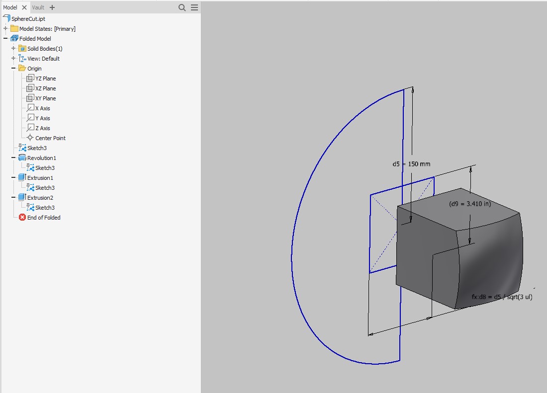 Solved: square project cut-out onto a sphere - Autodesk Community