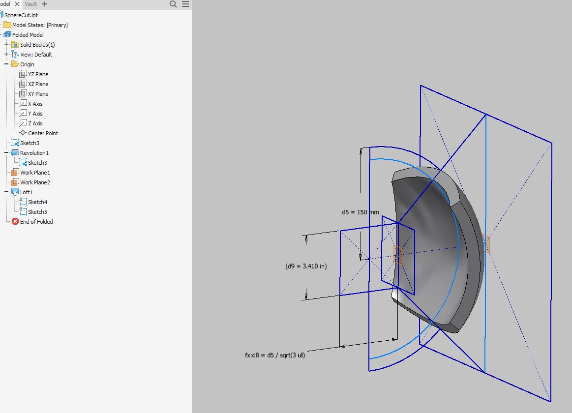 Solved: square project cut-out onto a sphere - Autodesk Community