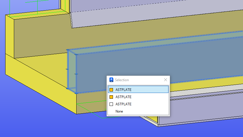 Solved: Advance steel opens an annoying selection windows when I click in an object close to ...