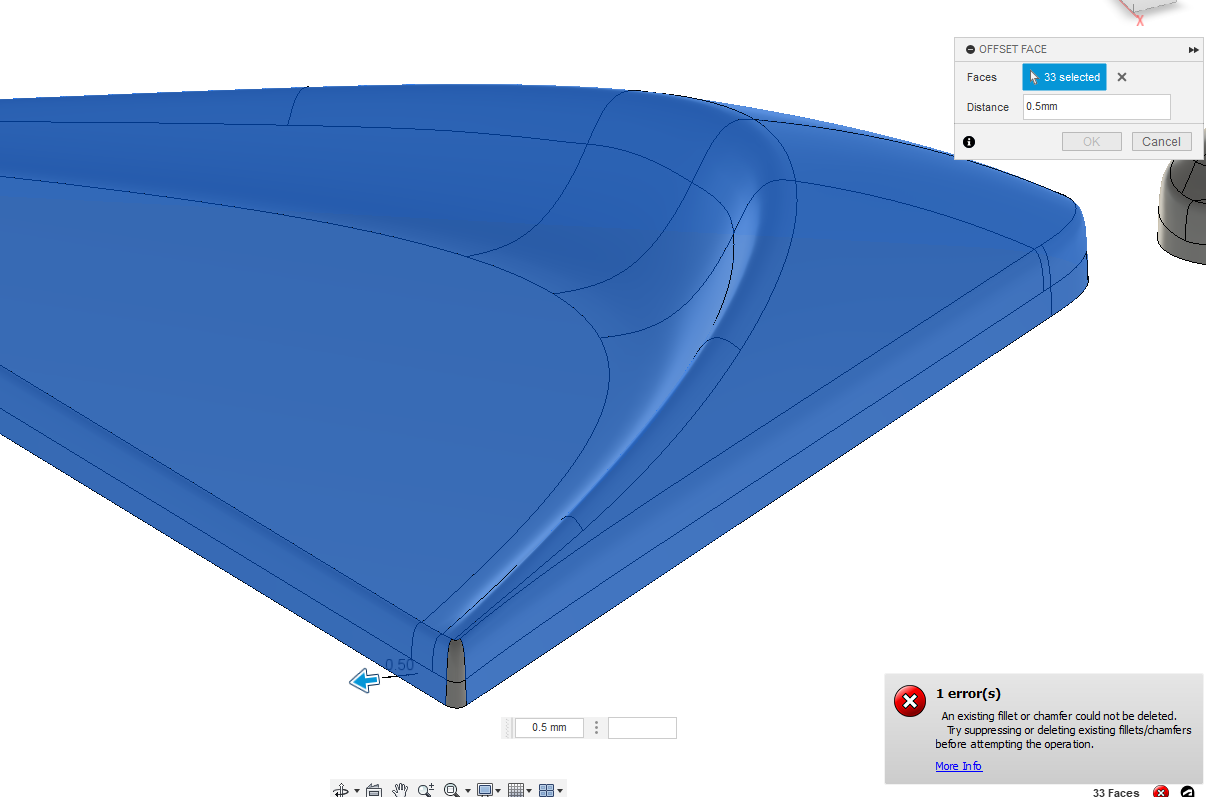 Unable to offset faces - Autodesk Community