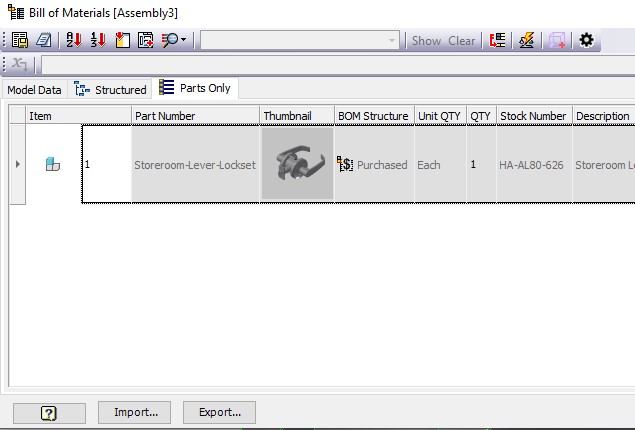 Inseparable Sub-Assemblies Showing ALL PARTS in Structured BOM/Export ...