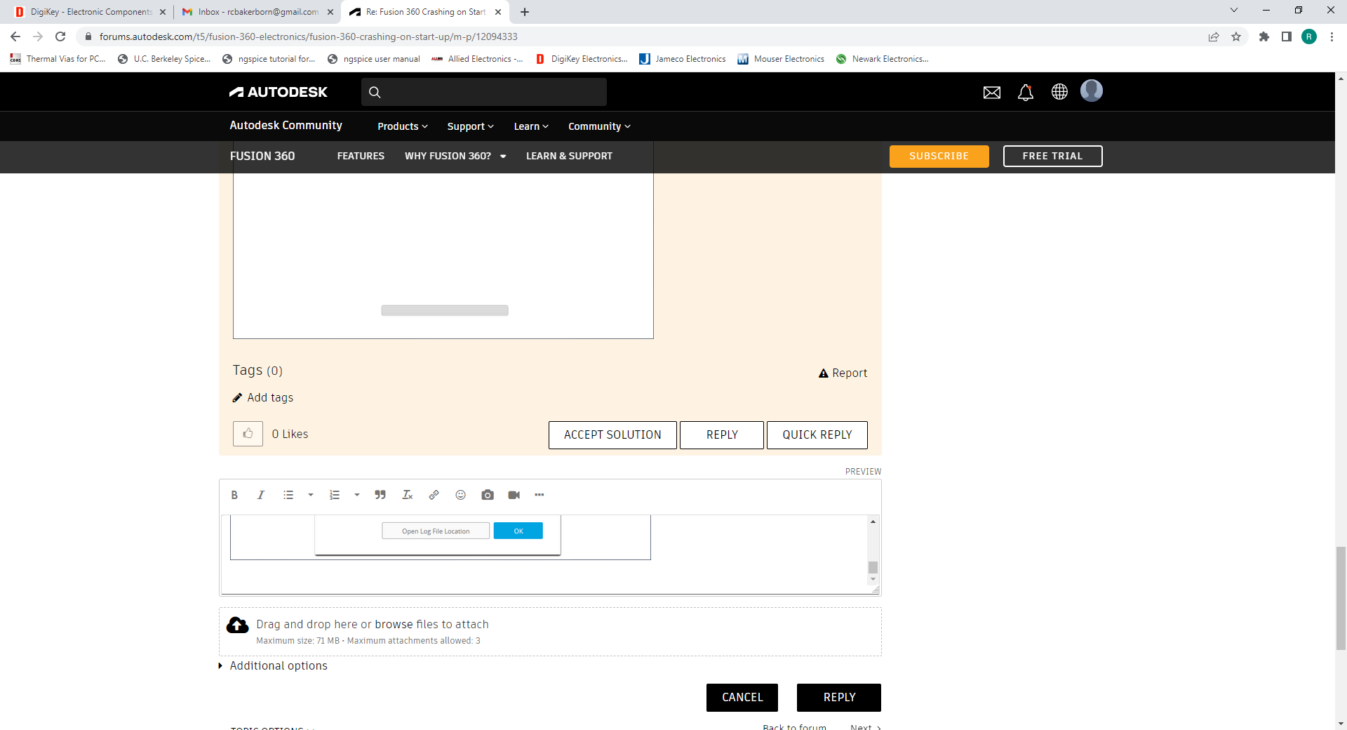 Fusion 360 Crashing on Start Up - Page 2 - Autodesk Community