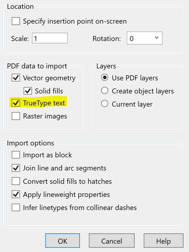 Solved: Imported PDF to CAD with text shown like boxes on each. - Autodesk Community
