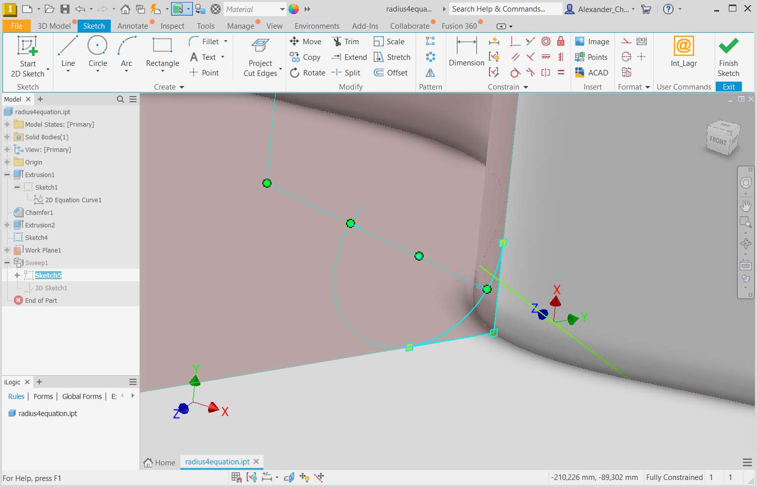 Solved: Adding a radius to a sinusoidal extrusion edge - Autodesk Community