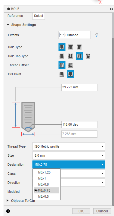 Creating a custom thread M42* 0.75 pitch - thread profile have dissapeared - Autodesk Community