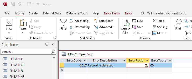 Solved: "You cannot access the catalog database. Record is deleted ...