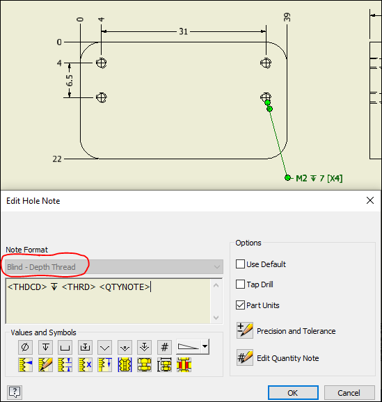 Solved: How to use Tap Drill hole note by default - Autodesk Community