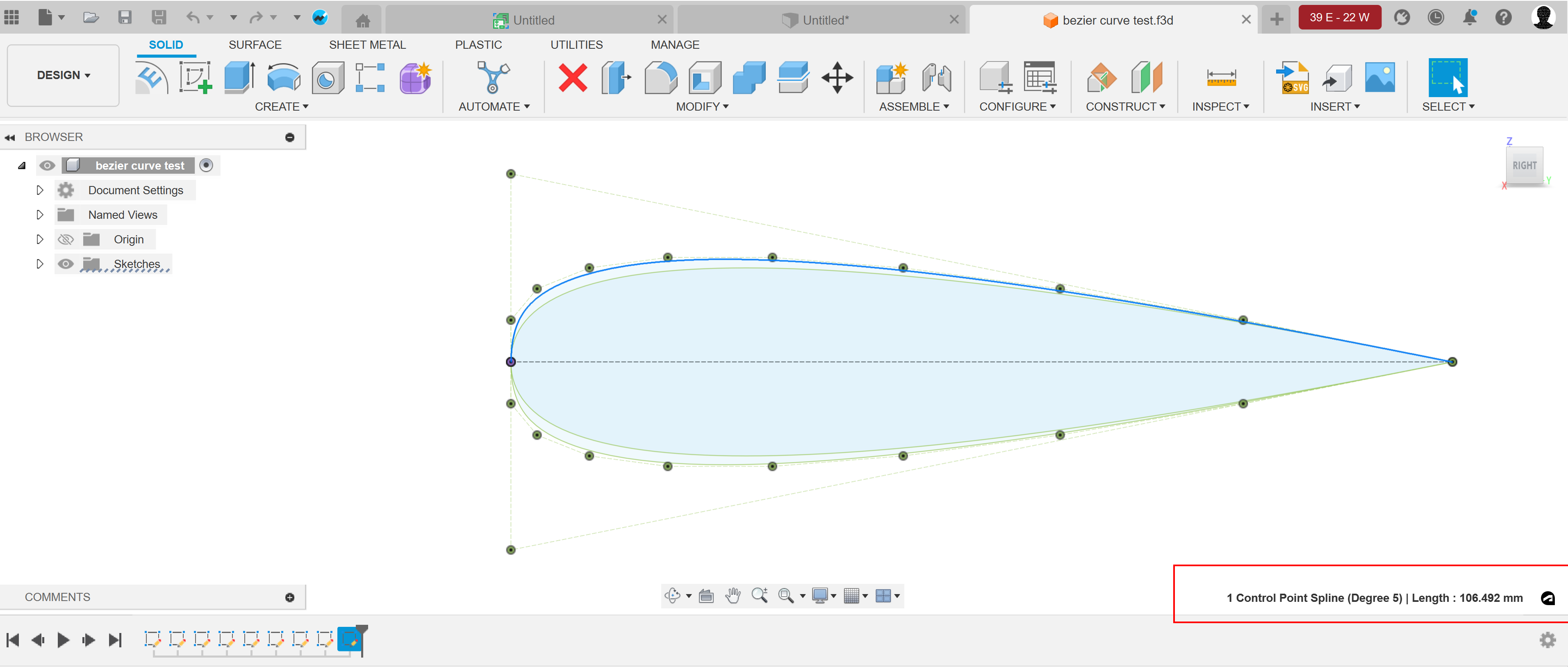 Solved: control point spline does not match bezier curve with more than 6 control points ...