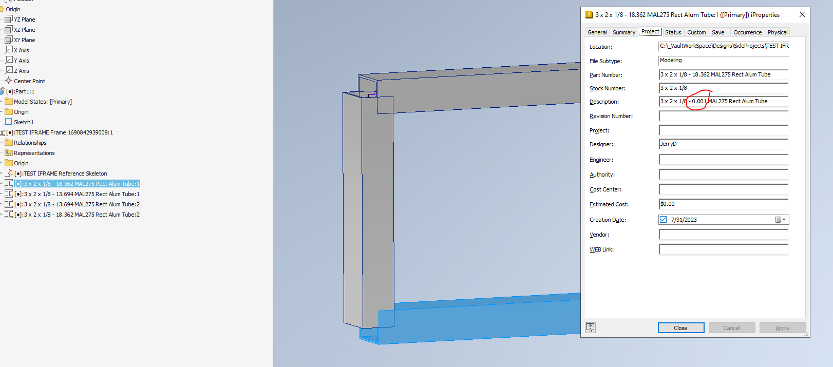 copy part number to Project.description - Autodesk Community