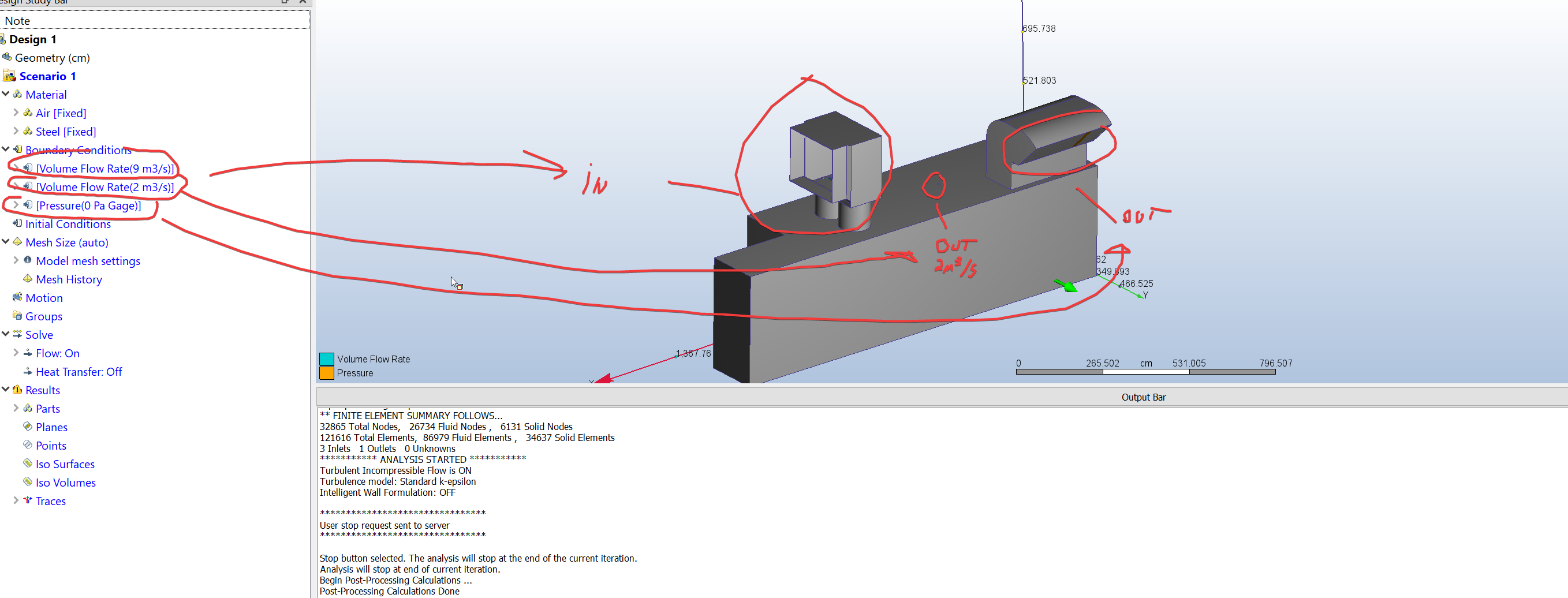 Interal pressuer is all wrong after adding and outlet part that pushes air out - Autodesk Community
