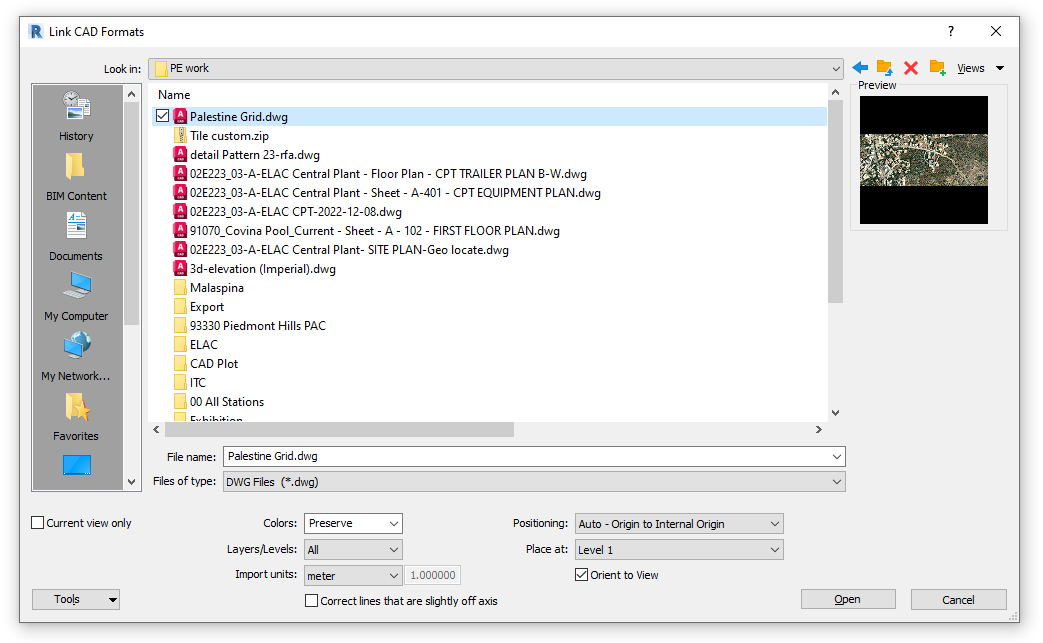 Revit 2023: How to define the coordinate system in Revit such that the drwaing gets located in ...