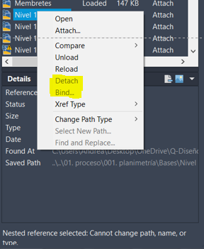 option: detach xref and bind unable - Autodesk Community