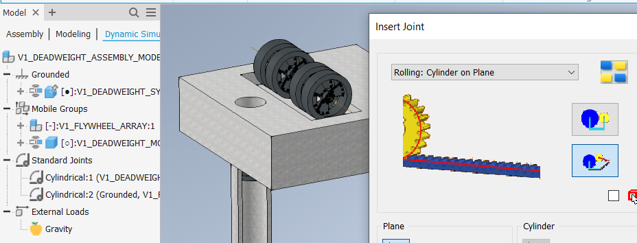 Solved: Dynamic Simulation (Rotation-Translation with Gravity) - Autodesk Community