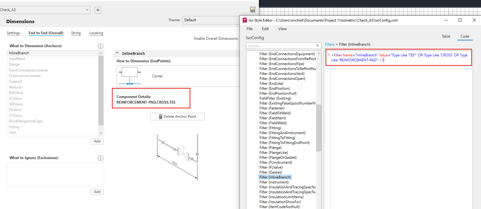 Stub-in branch dimension from center of the header on isometric ...