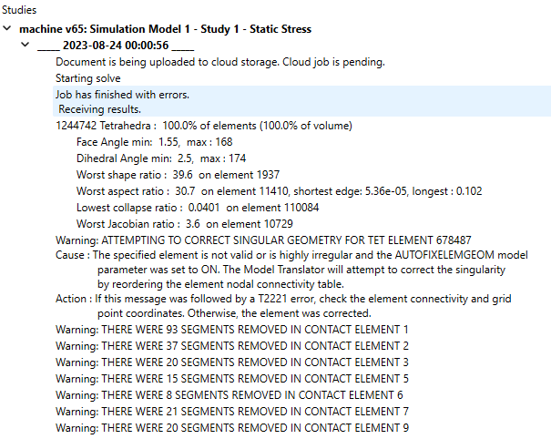 Understanding the root cause from simulation error message - Autodesk ...