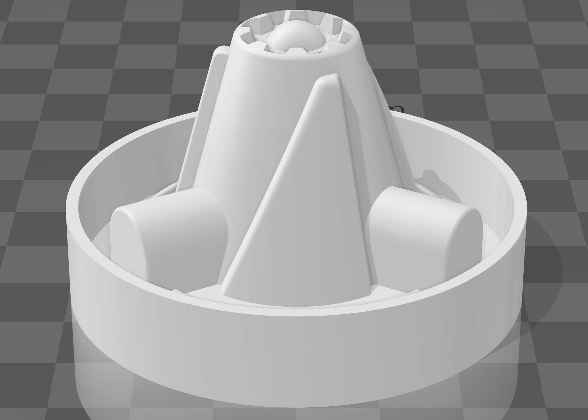 Can't figure out how to add a shaped feature to the side of a cone ...