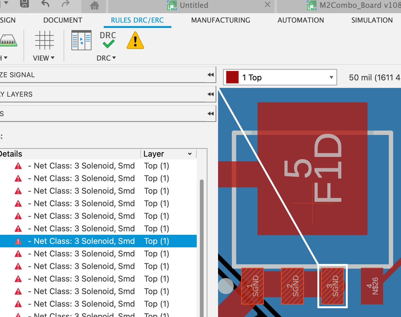 DRC/ERC Width Errors Vs. Pad Width - Autodesk Community