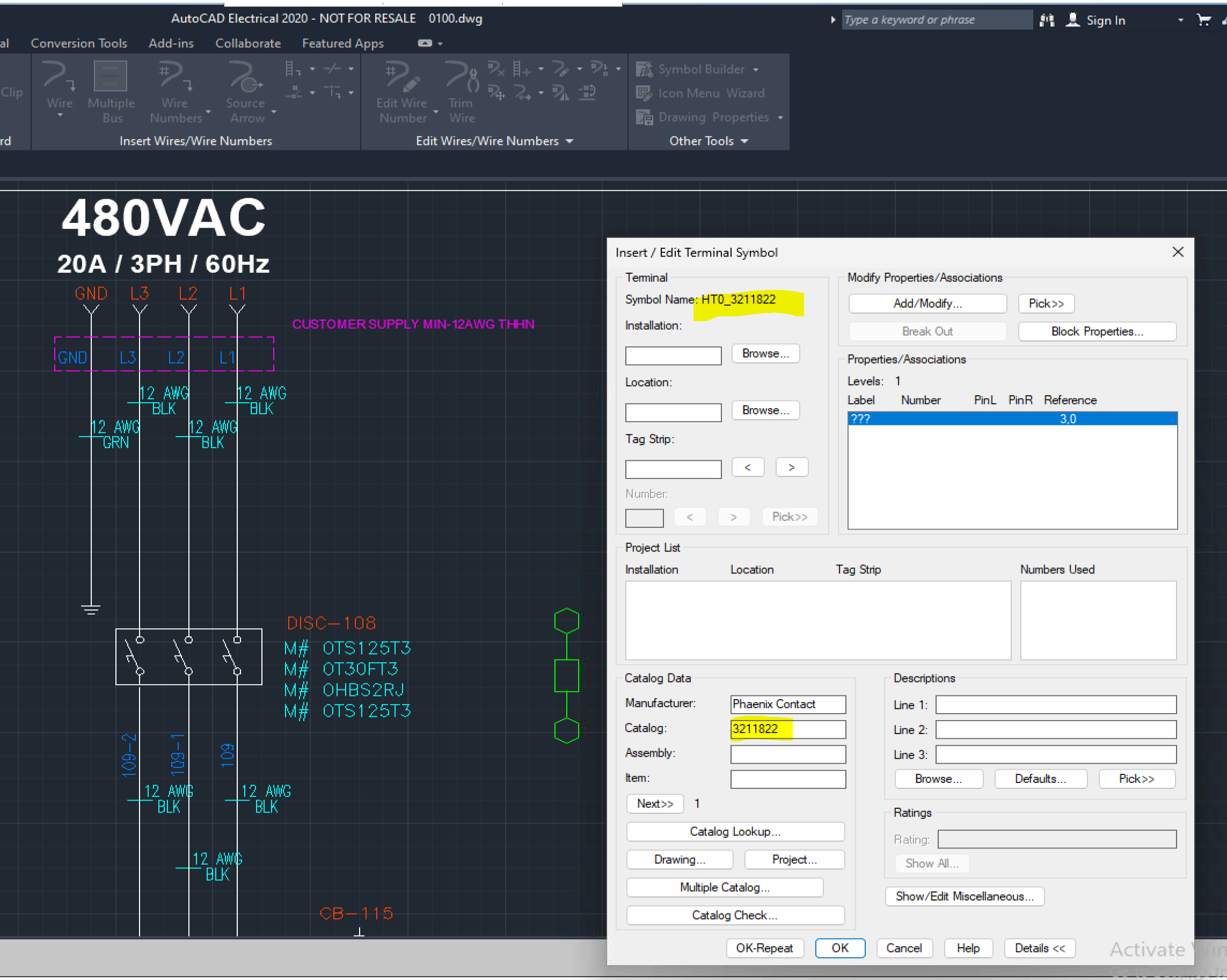 Solved: Insert/Edit Terminal Symbol not place correct Catalog for Custom Terminal Block ...