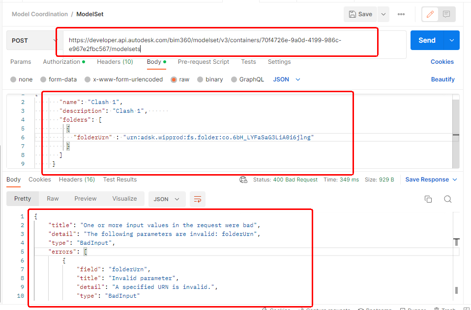 Facing Bad Request Issue When Creating A Model Set Using Autodesk Api Autodesk Community