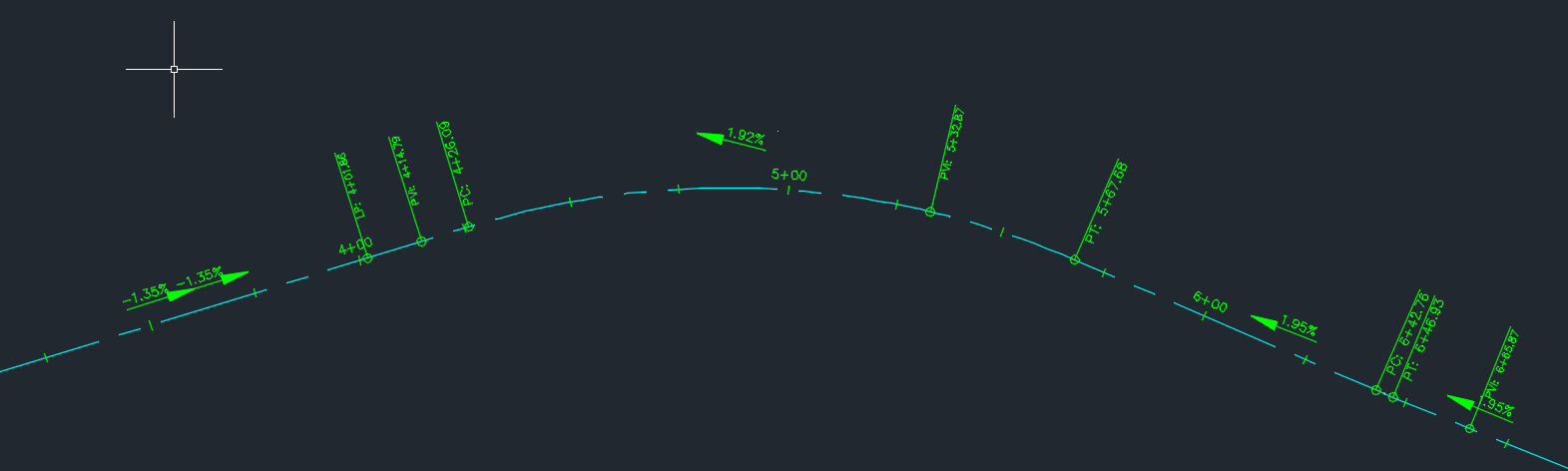Solved: Alignment label that show design profile grade and direction ...