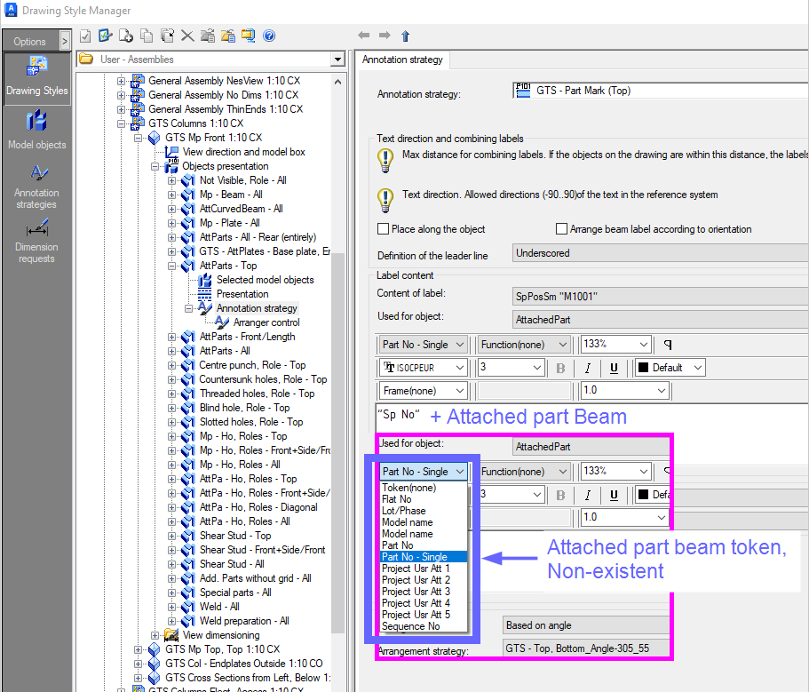 Attached part beam token in labels. - Autodesk Community