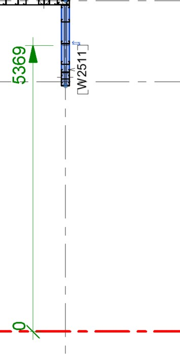 Add dimension the middle of panels from nearest red axis on erection ...