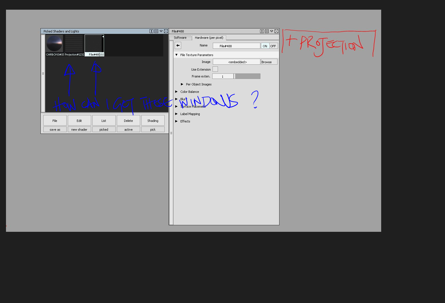 Solved: where are windows for multi- lister shader #Projections and #File in alias 2024 ...