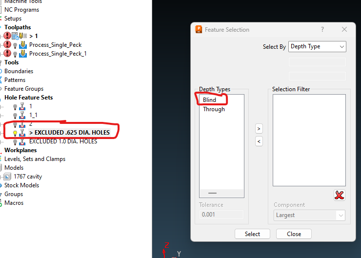 Creating a hole featureset based on depth type - Autodesk Community