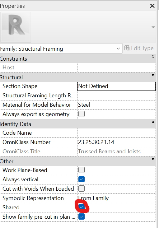 Ticked shared parameter in family - Autodesk Community