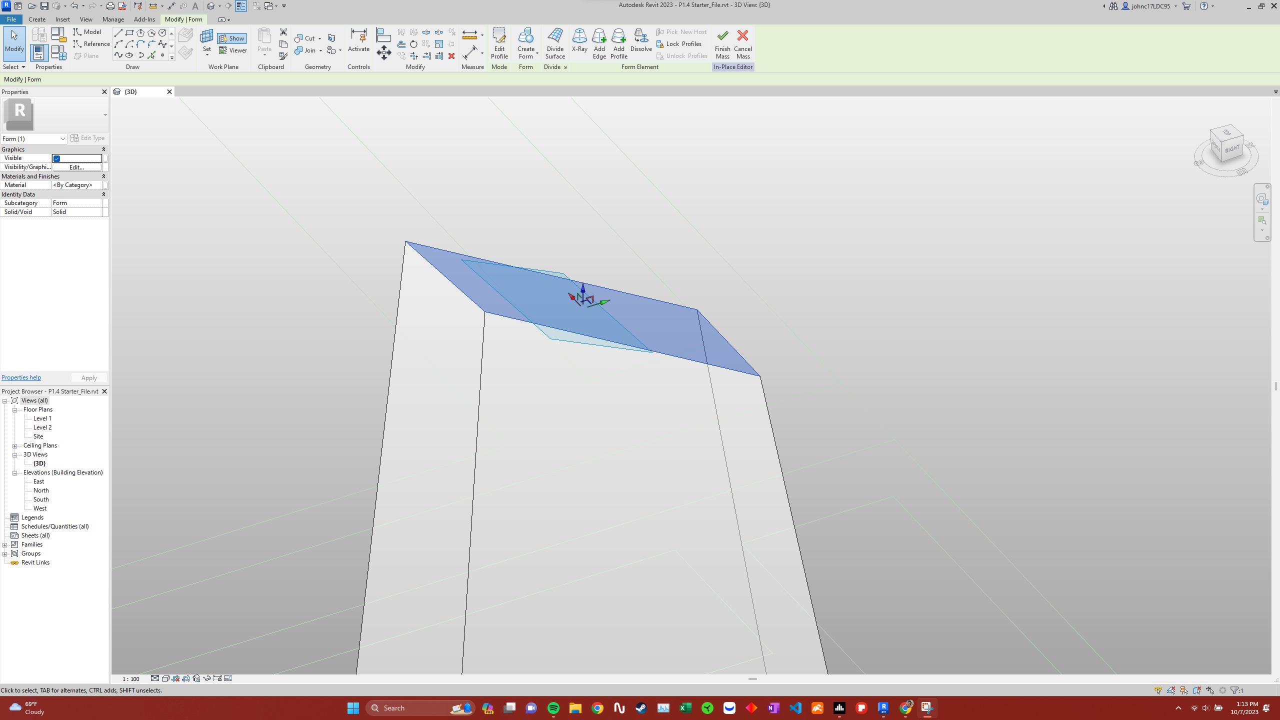 3D move gizmo not showing up on this drawing, but shows up for other 3D forms I have made ...