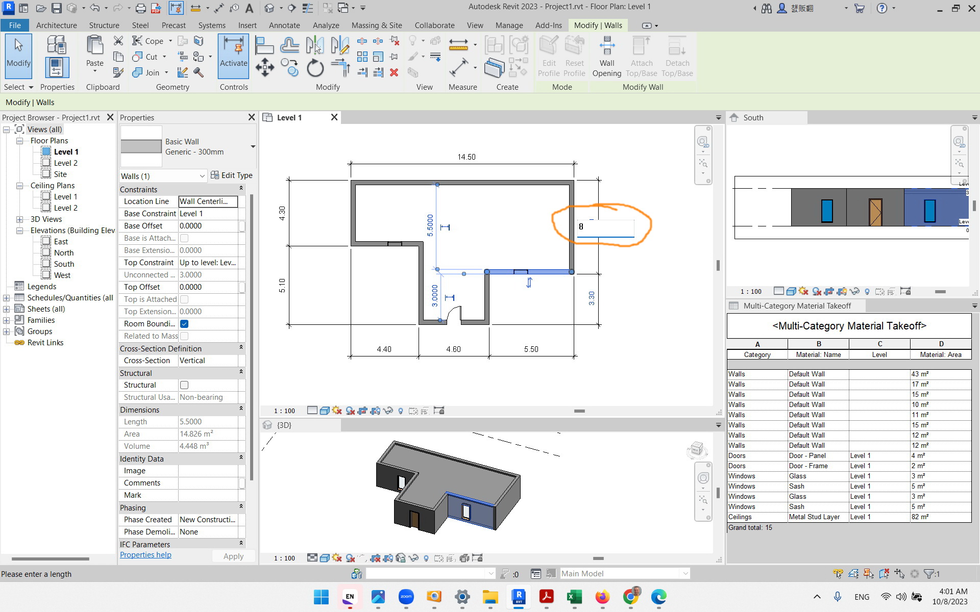 Revit 2023: How to change the dimension of the selected object ...