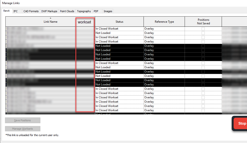 Add workset column to Manage Links - Autodesk Community
