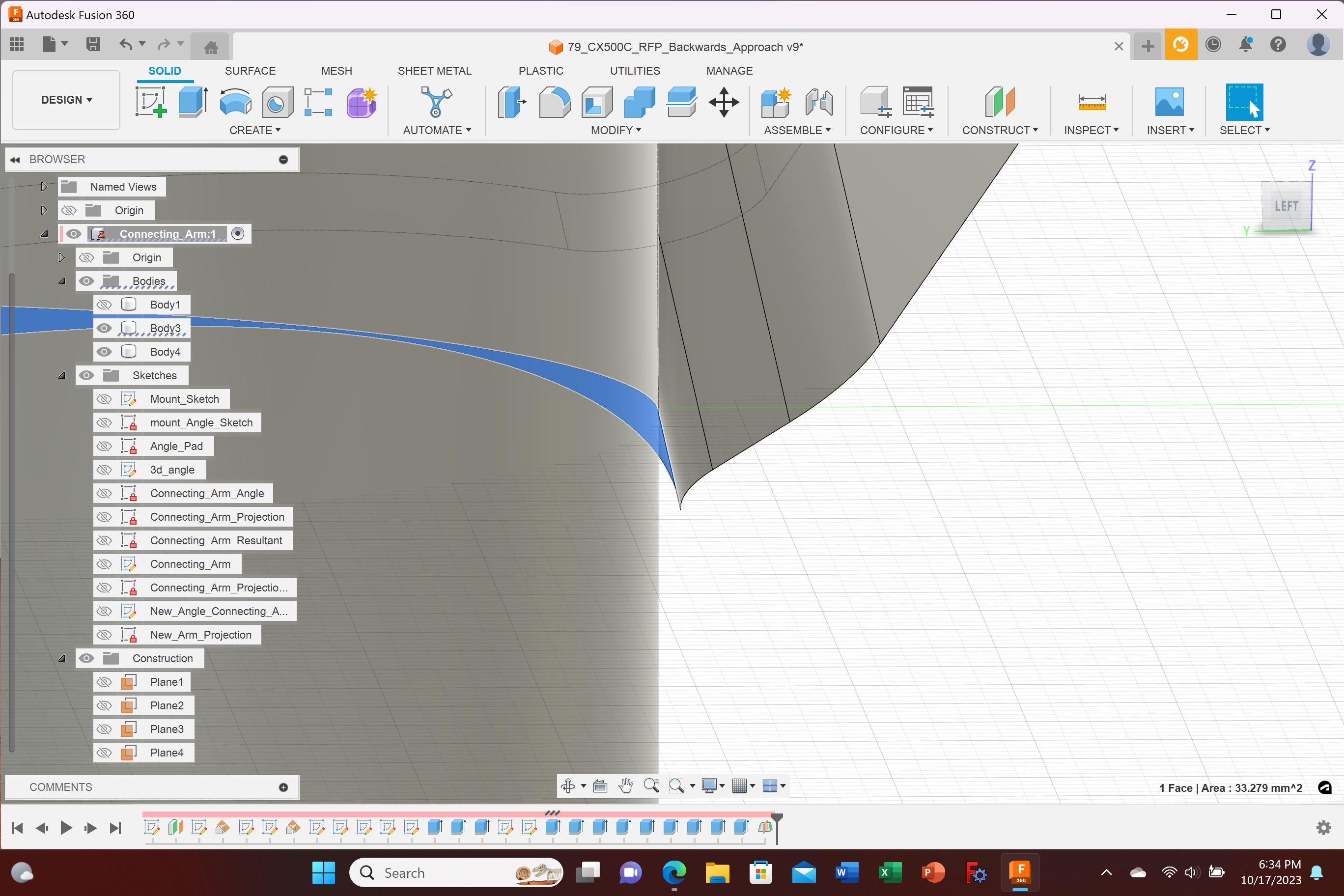 Solved: Trying to align an extruded body off angle plane to vertical surface. - Autodesk Community