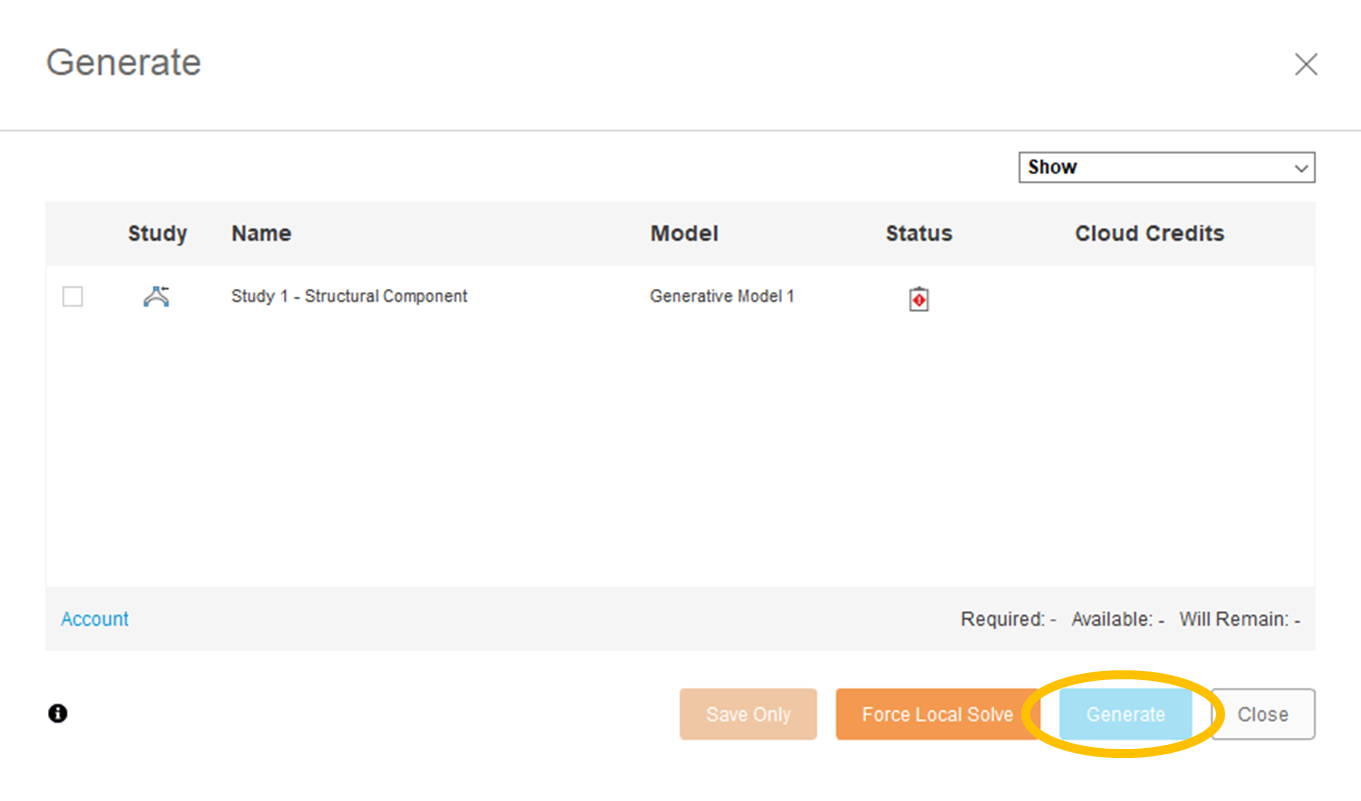 Generative Design Generate button not working - Autodesk Community