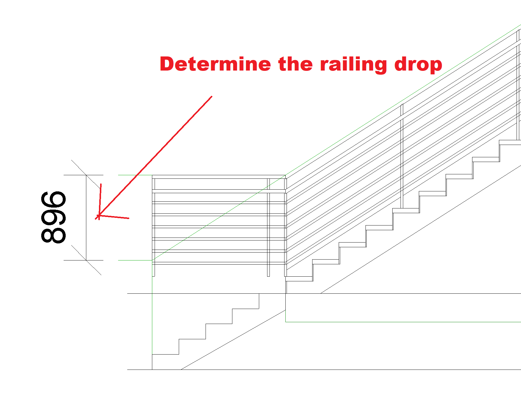 Solved: Extend stair rail past bottom riser? - Autodesk Community