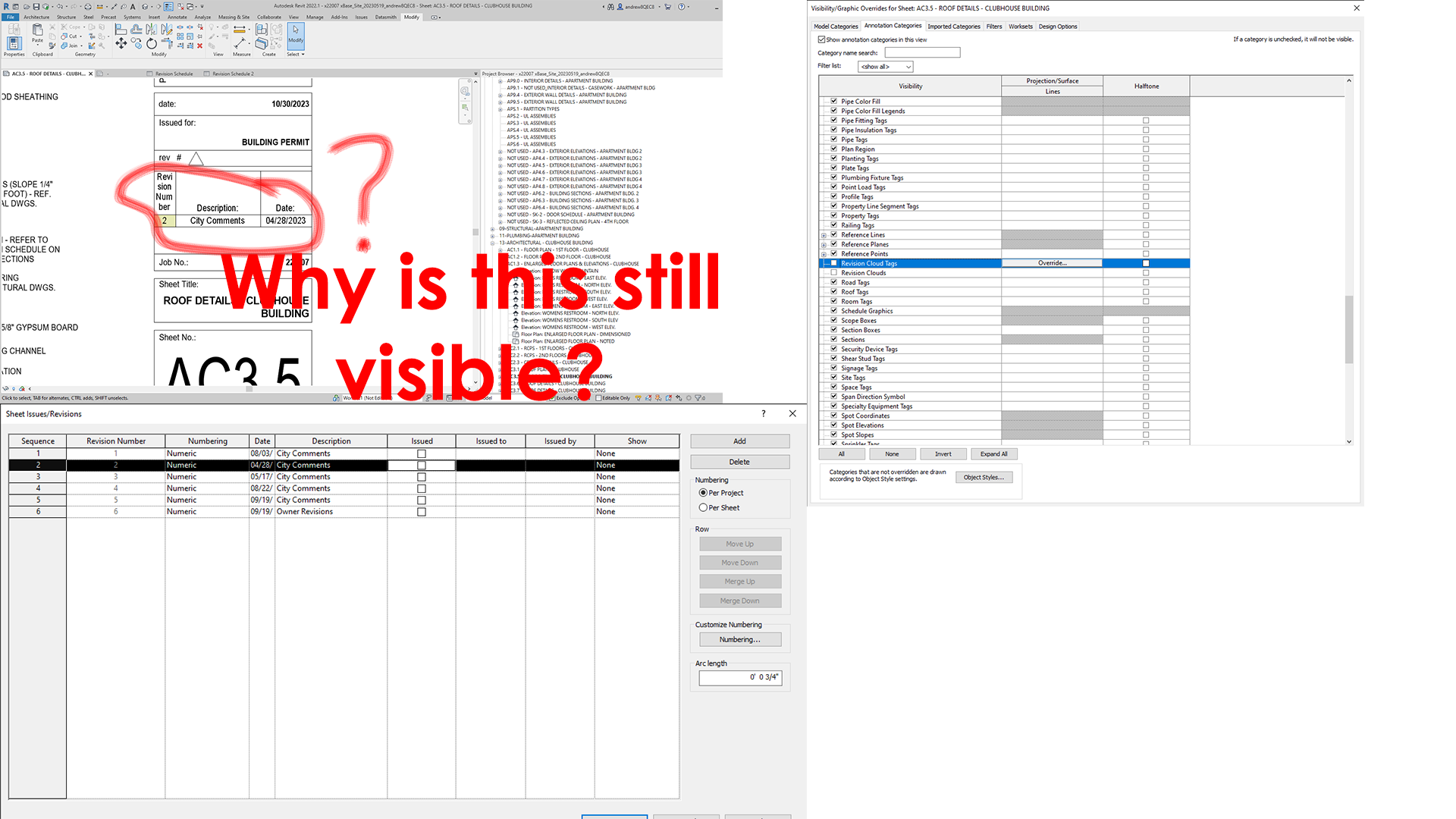 Solved: Hide a rebellious revision entry in a schedule - Autodesk Community