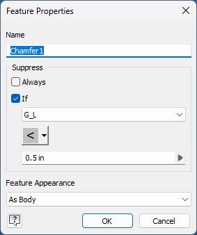 Automatically suppress or un-suppress feature in a part? - Autodesk Community