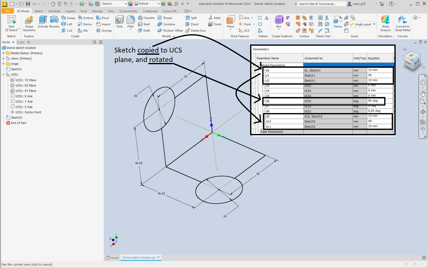 Relocate derived sketch - Autodesk Community