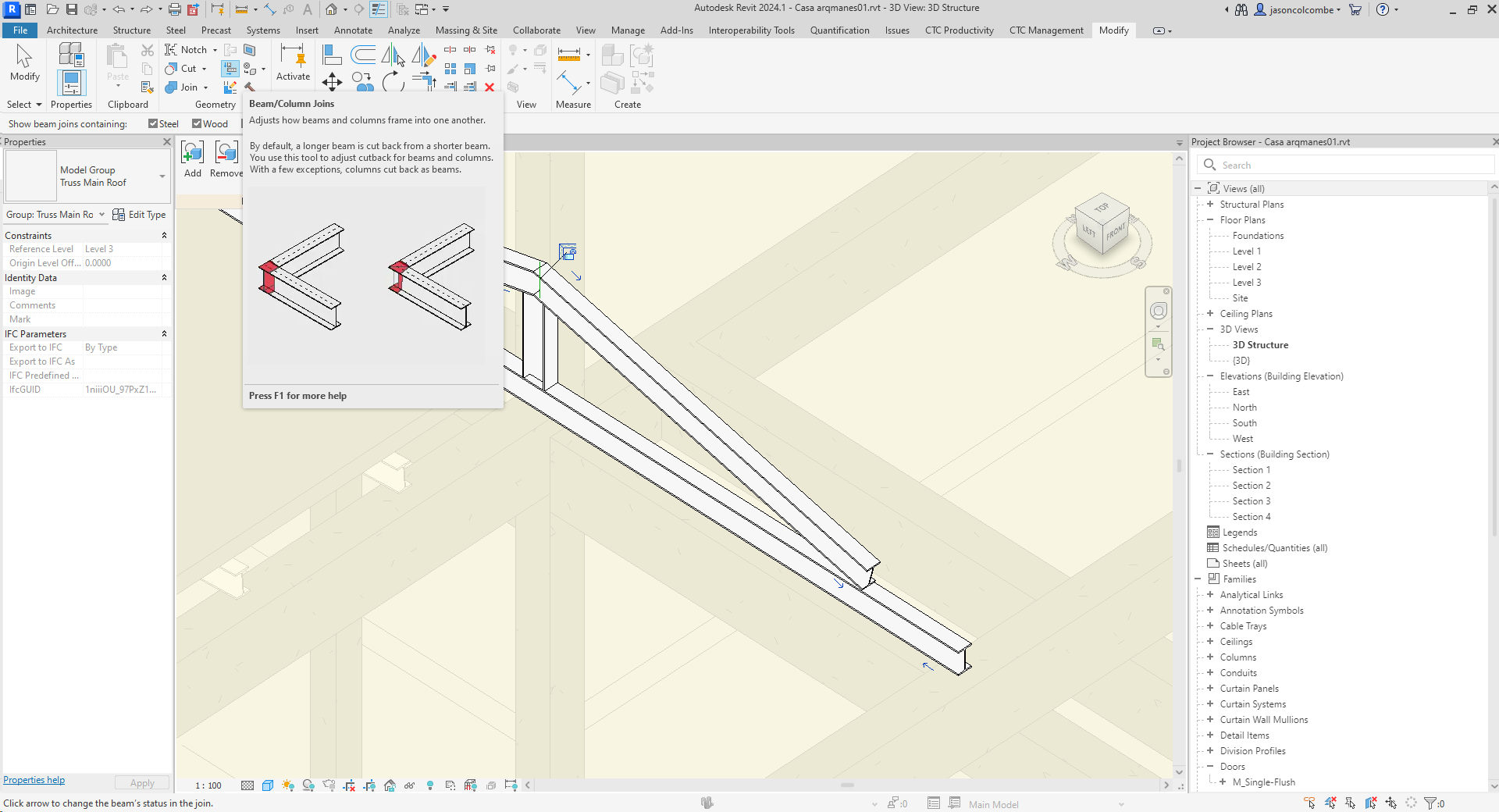 Solved: Notching only visible in first and last beam while making array - Autodesk Community