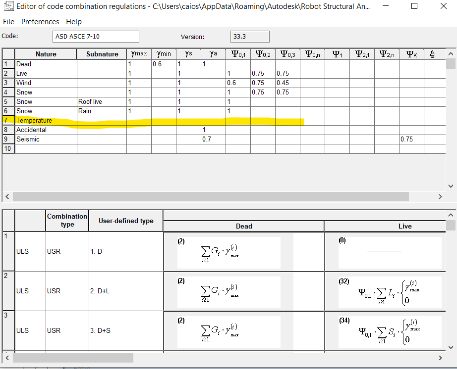 Solved: Temperature load not included in automatically generated combinations ASCE-7 ASD ...
