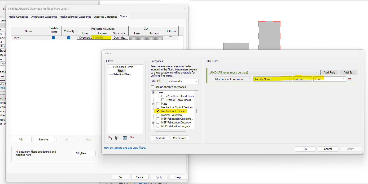 Solved: How to remove grey filled in region on family clearance extrusion? - Autodesk Community