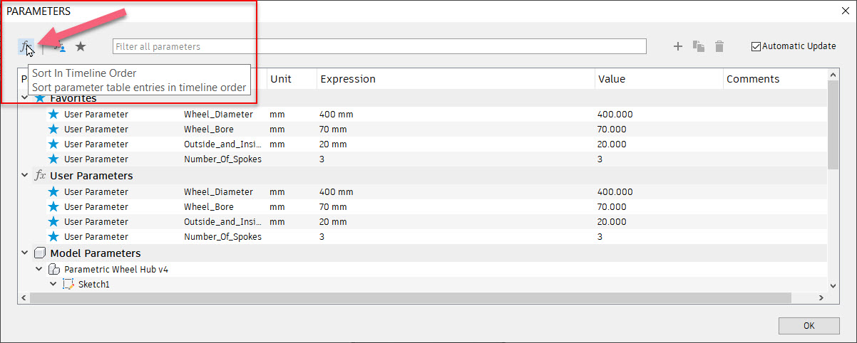 Solved: Re-Order Parameters - Autodesk Community