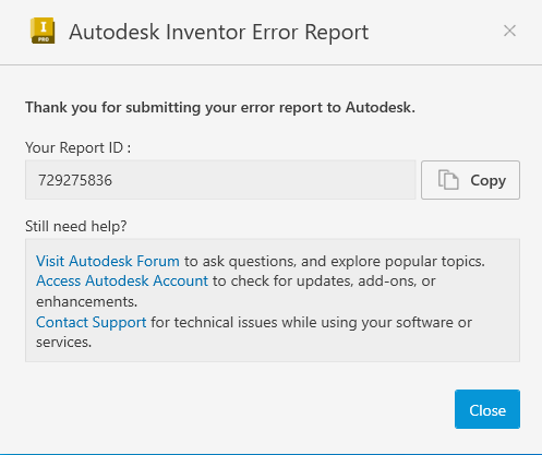 Autodesk inventor error report - Autodesk Community