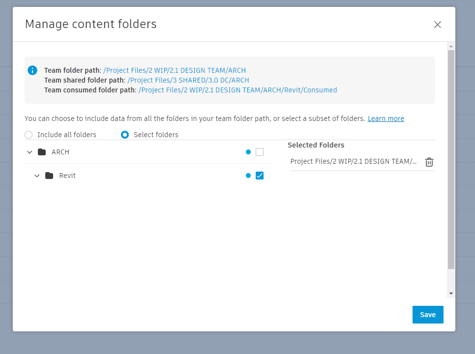 Model Coordination - sub folder selection like the Design Collaboration module but for ...