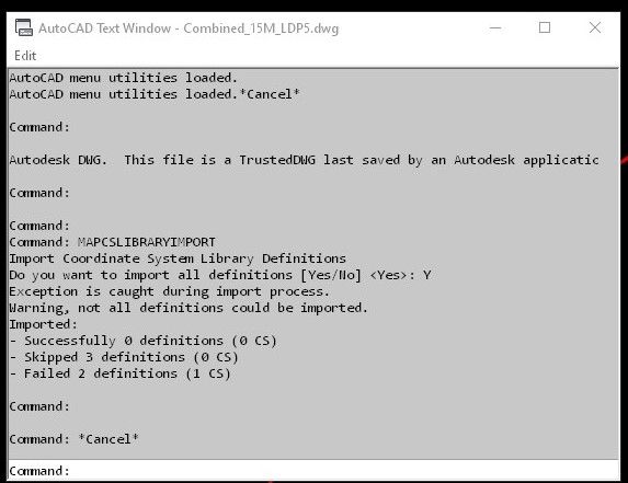 Inserting Point Cloud into Custom Projection Drawing causes Fatal Error - Autodesk Community
