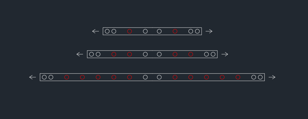 Solved: Need help with dynamic block that has fixed holes on the ends but array in center holes ...