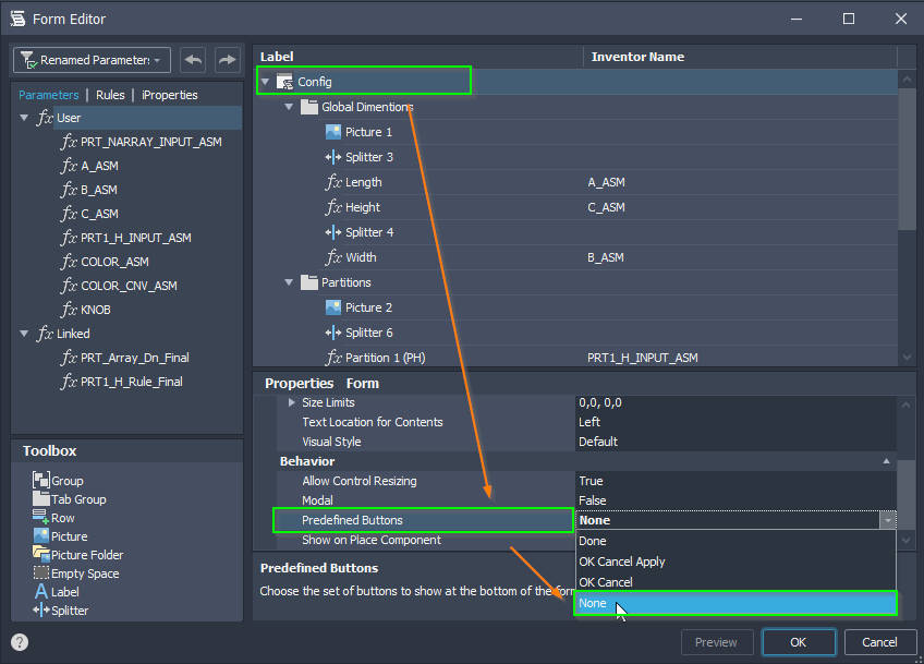 Solved: Ilogic - vb code to apply in a form - Autodesk Community