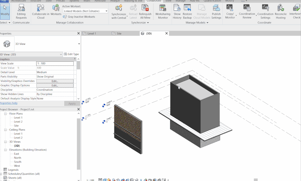 Show only specified wall from linked files in hosted view - Autodesk Community