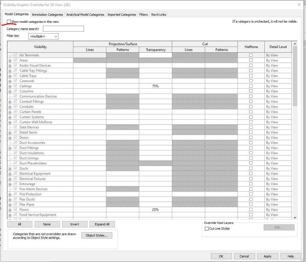 Show only specified wall from linked files in hosted view - Autodesk Community